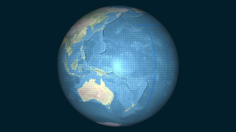 3D Wired Earth Map Rotating. Lines Covering the Whole Earth. Earth ...