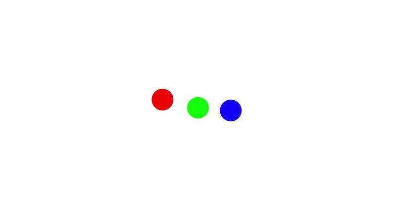 RGB loading dots animation on a white background. Website loading ...