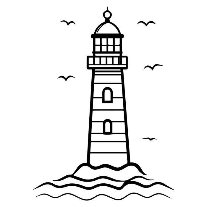 Lighthouse Line Drawing Vector Art, Icons, and Graphics for Free Download