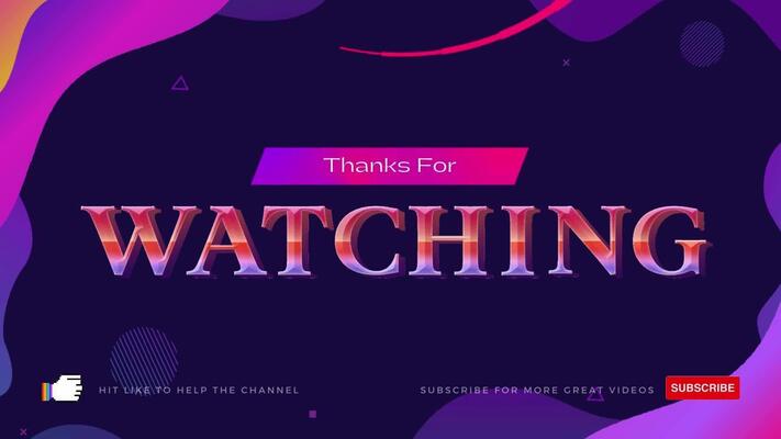 Animated Thanks For Watching Stock Video Footage for Free Download