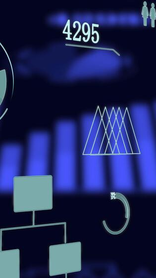 An advanced futuristic data visualization interface featuring a variety ...