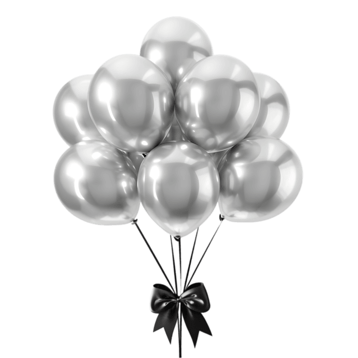 Silver Balloons PNGs for Free Download