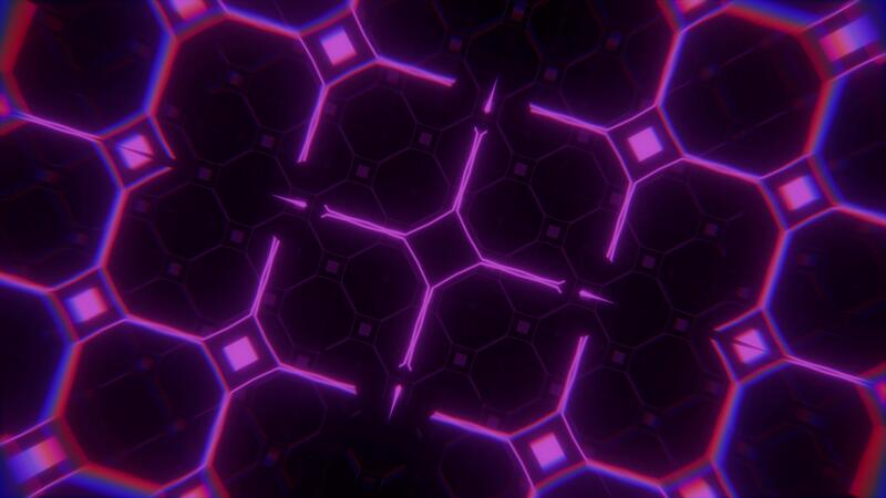 Seamless Looped Screensaver With Flying Through A Digital Grid Of