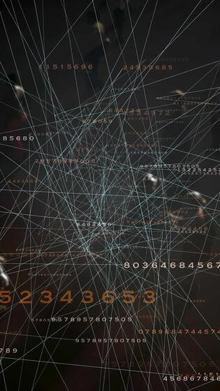 Abstract Data Visualization Using Numbers And Lines In Innovative And