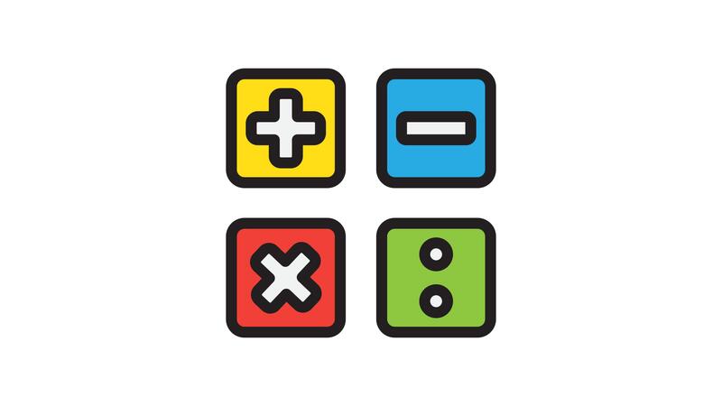 Animation Calculator Icon Buttons With Addition Subtraction Division And Multiplication Math