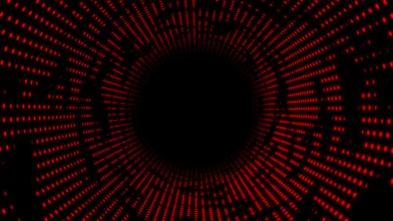 Red Color Glowing Circular Dots Halftone Design Hi Tech Loop Able 3d