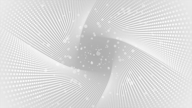 White Color Rotating Square Shaped 3d Tunnel Halftone Pattern With Bokeh Particles Modern Design