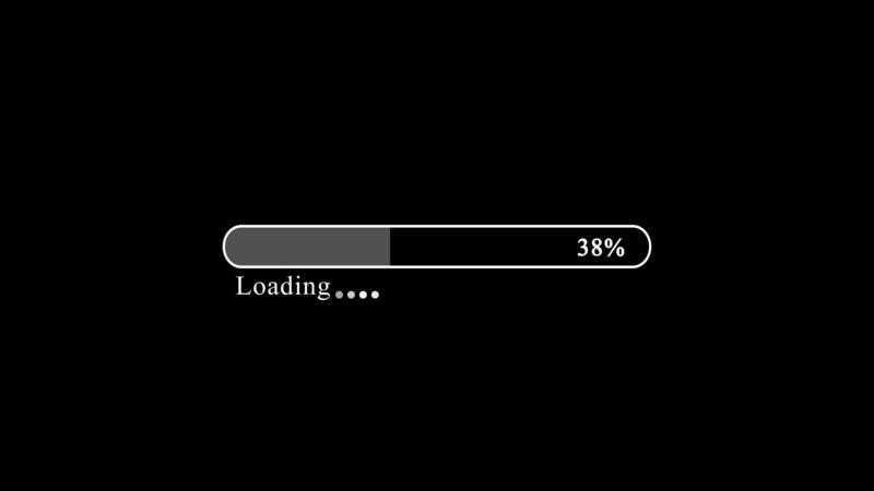 Grey loading bar. Abstract loading icon animation. Loading 0-100 ...