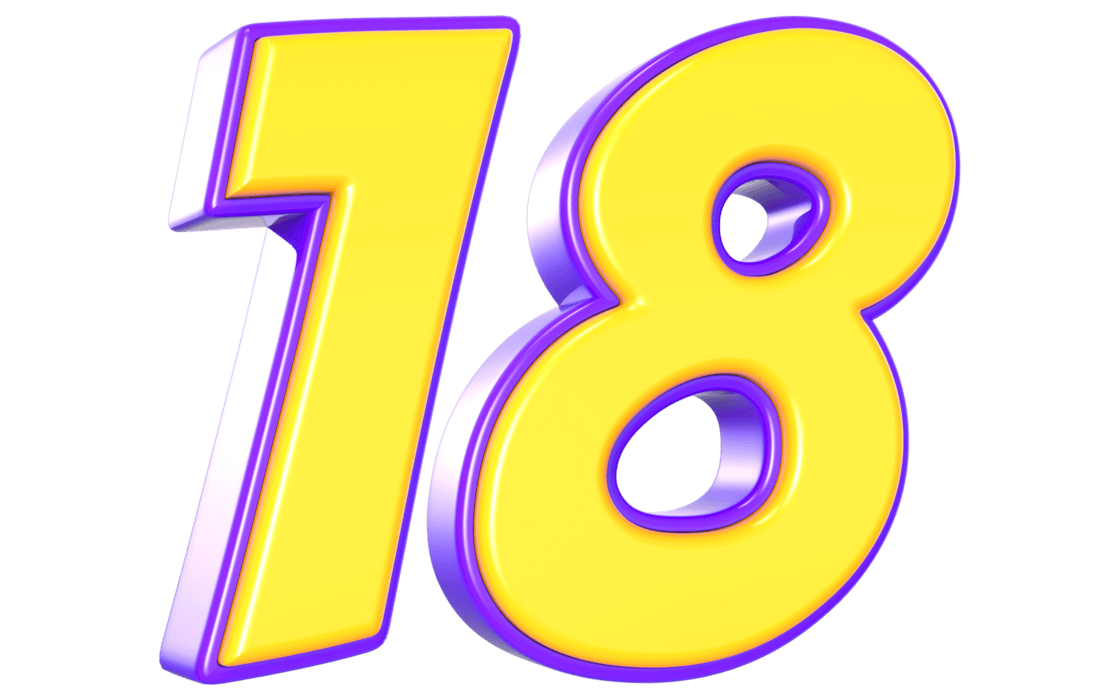 Number 18 PNGs for Free Download
