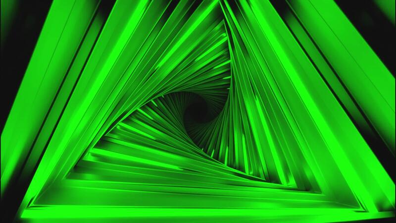 Movement In 3d Tunnel With Triangular Lines Design 3d Tunnel With Geometric Triangular Turn