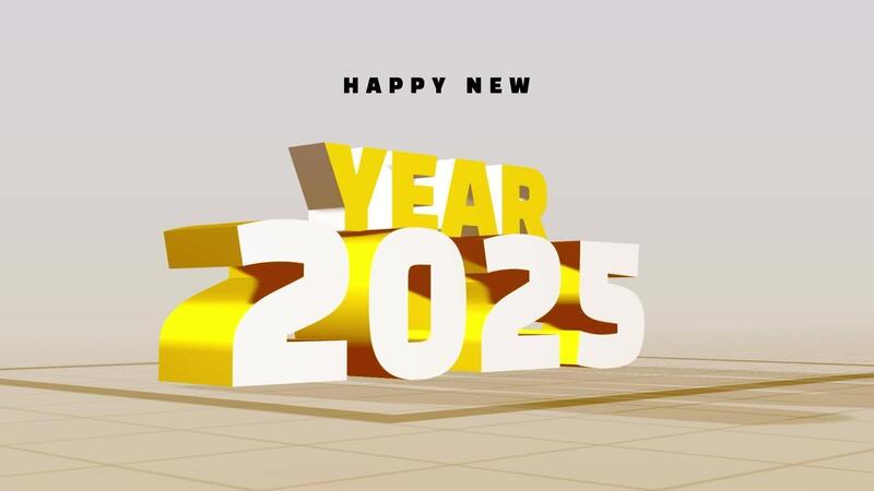 2025 Happy New Year 3D Animation Yellow Color 51766638 Stock Video at Vecteezy