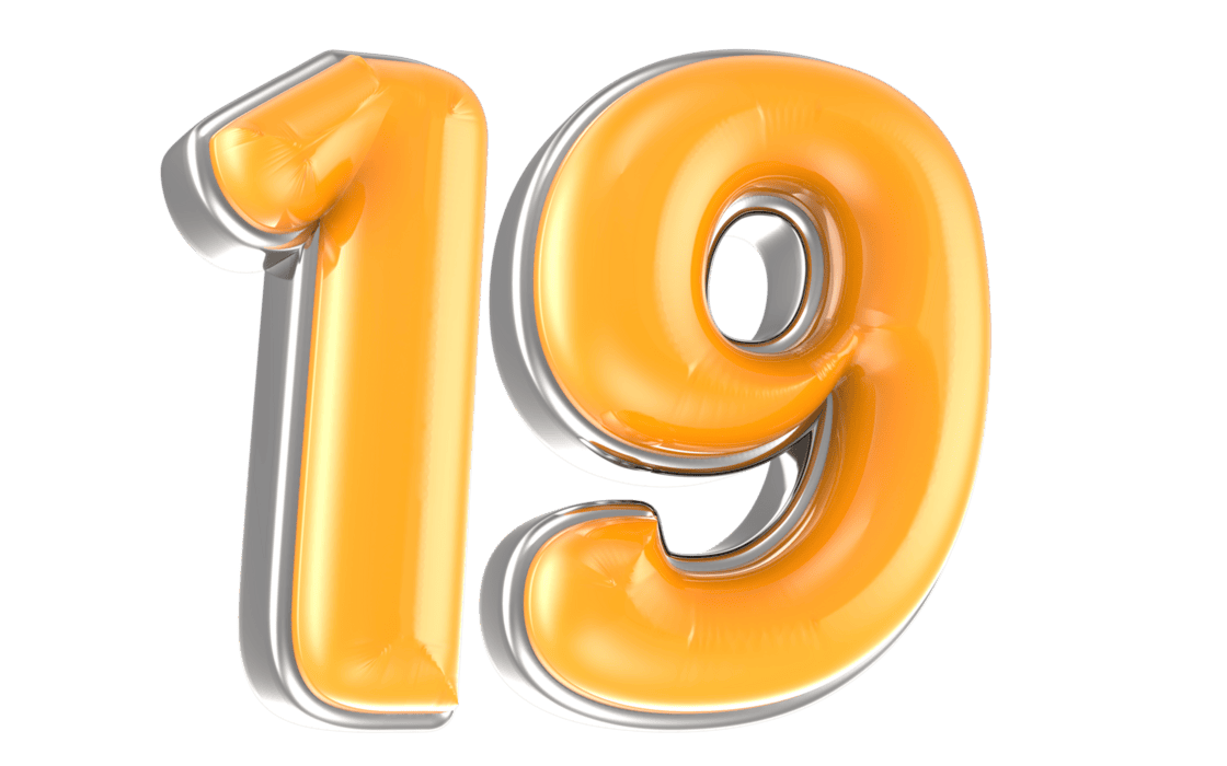 Number 19 PNGs for Free Download