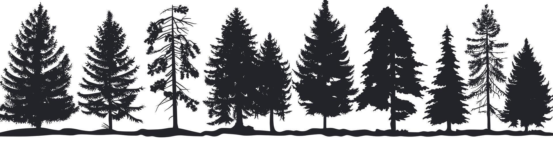 Pine Tree Line Vector Art, Icons, and Graphics for Free Download