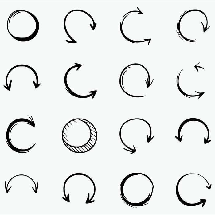 Hand Drawn Arrow Circle Vector Art, Icons, and Graphics for Free Download