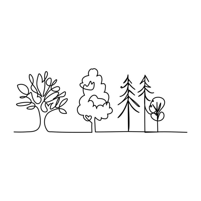 Tree Line Drawing Vector Art, Icons, and Graphics for Free Download