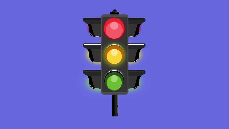 Animated Traffic light concept. Full length animation illustration. High quality 4k footage ...