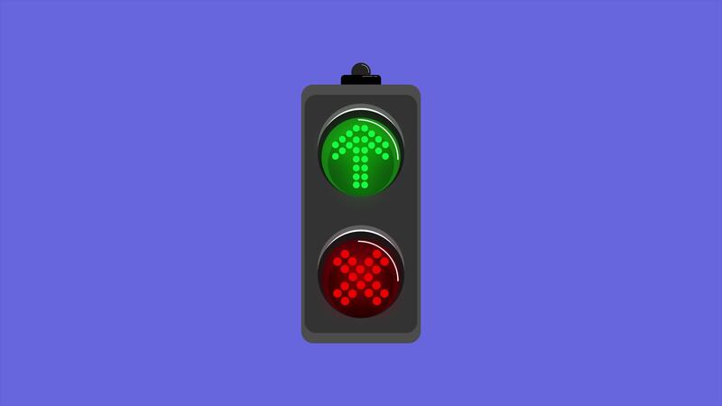Animated Traffic light concept. Full length animation illustration. High quality 4k footage ...
