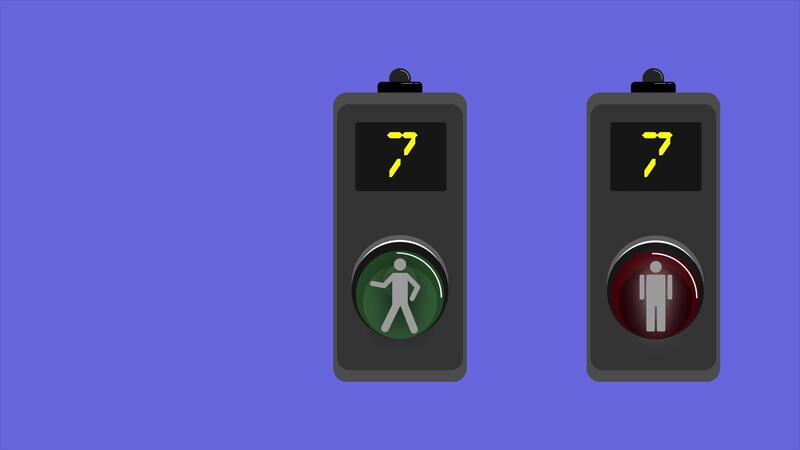 Animated Traffic light concept. Full length animation illustration ...