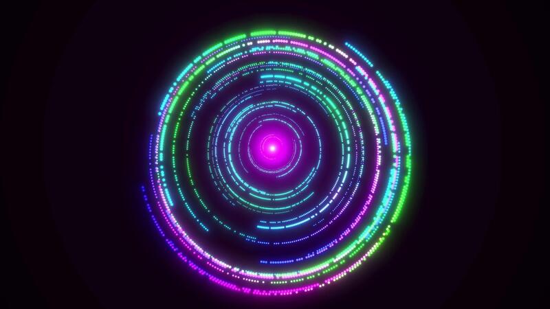 Neon Circle Dot Animation With Glowing Line Animation With Digital Dot ...