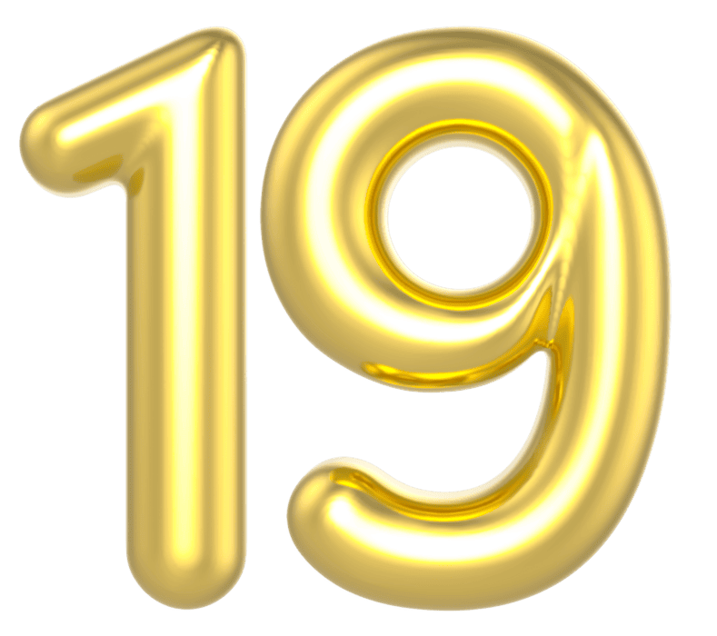 Number 19 PNGs for Free Download