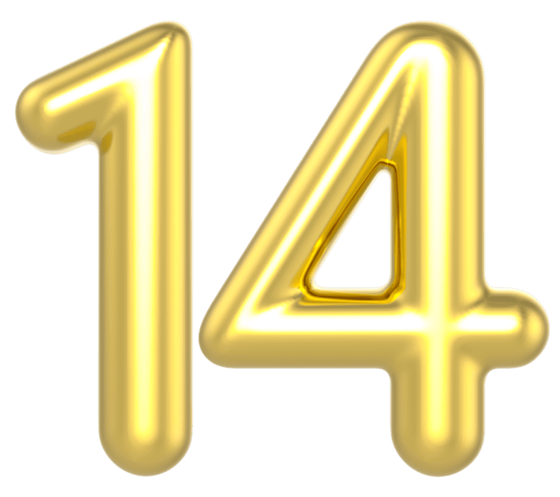 Number 14 PNGs for Free Download