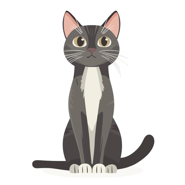 Gray Cat Vector Art, Icons, and Graphics for Free Download
