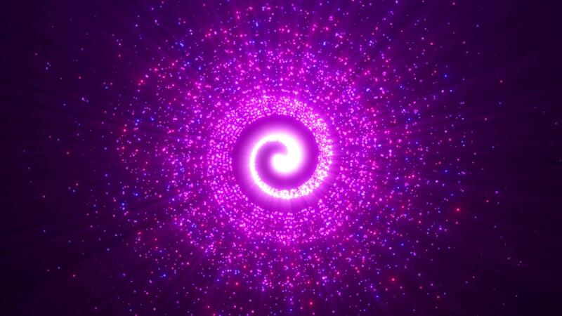 Abstract Glowing E Particles Flying In A Spiral In A Whirlwind Of