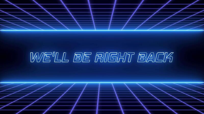 Well Be Right Back Neon glow with grid seamless loop 52178111 Stock Video at Vecteezy