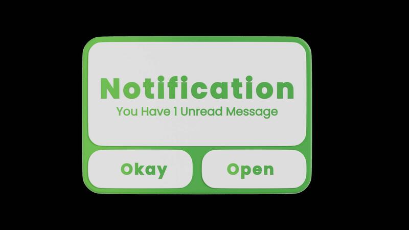 3D Animation of Notification Button 52179327 Stock Video at Vecteezy