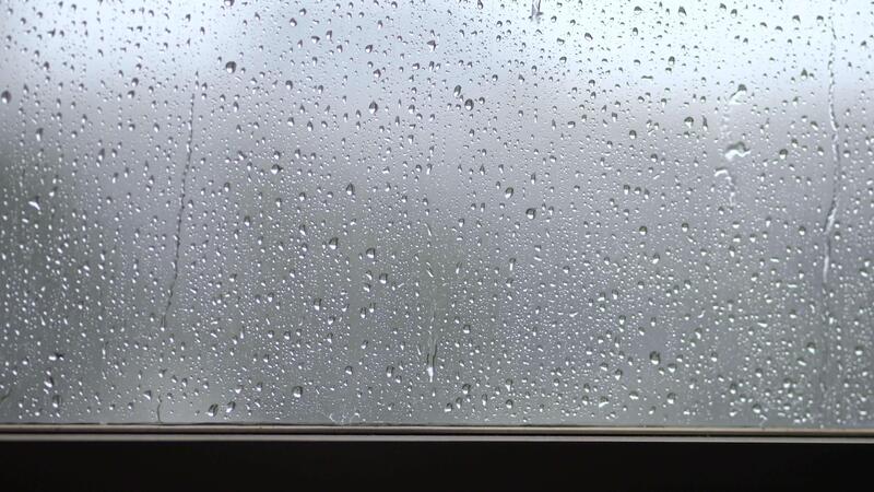 Glass Window Rain Storm Rain Drops On Windshield Glass Window Stock