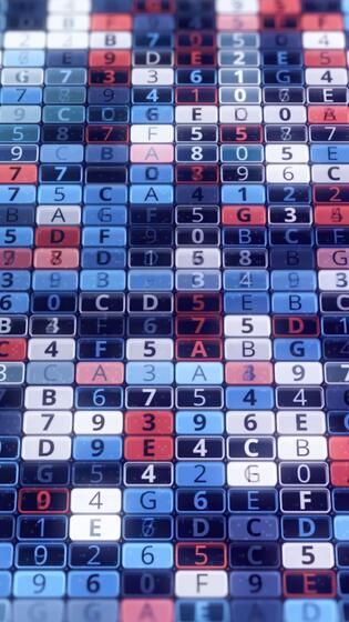 Processing digital system in computer. Animation. Digital background of ...