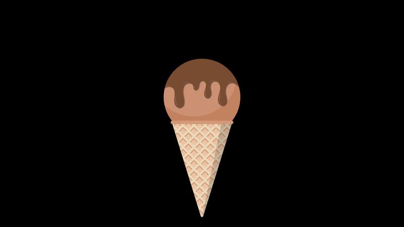 Sweet ice cream animation. Ice cream cone animation. Ice cream cone with chocolate topping ...