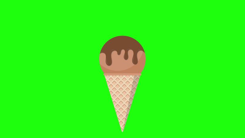 Sweet ice cream animation. Ice cream cone animation. Ice cream cone with chocolate topping ...