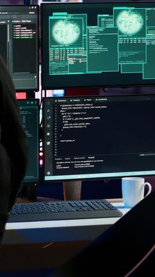 Hacker Code Running Stock Video Footage for Free Download