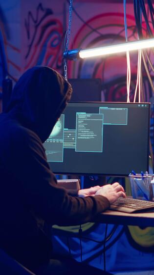 Vertical Hacker Leaves Secret Base After Finishing Using Exploits To