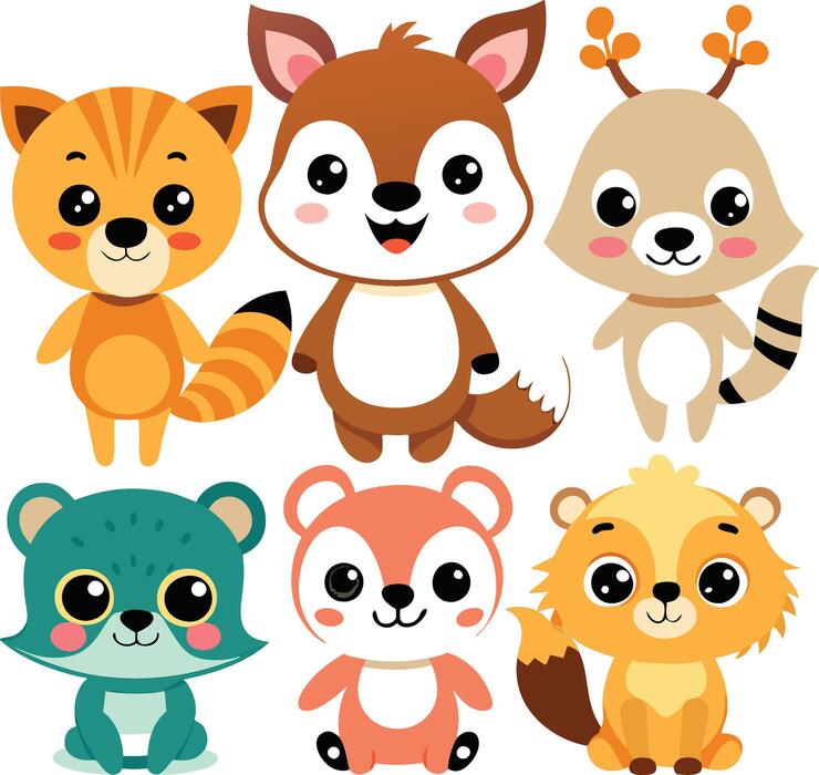 Cute Animal Clipart Vector Art, Icons, and Graphics for Free Download