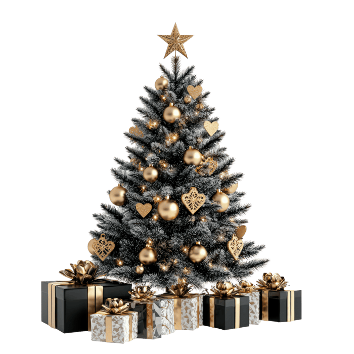 Golden Christmas Tree PNGs for Free Download