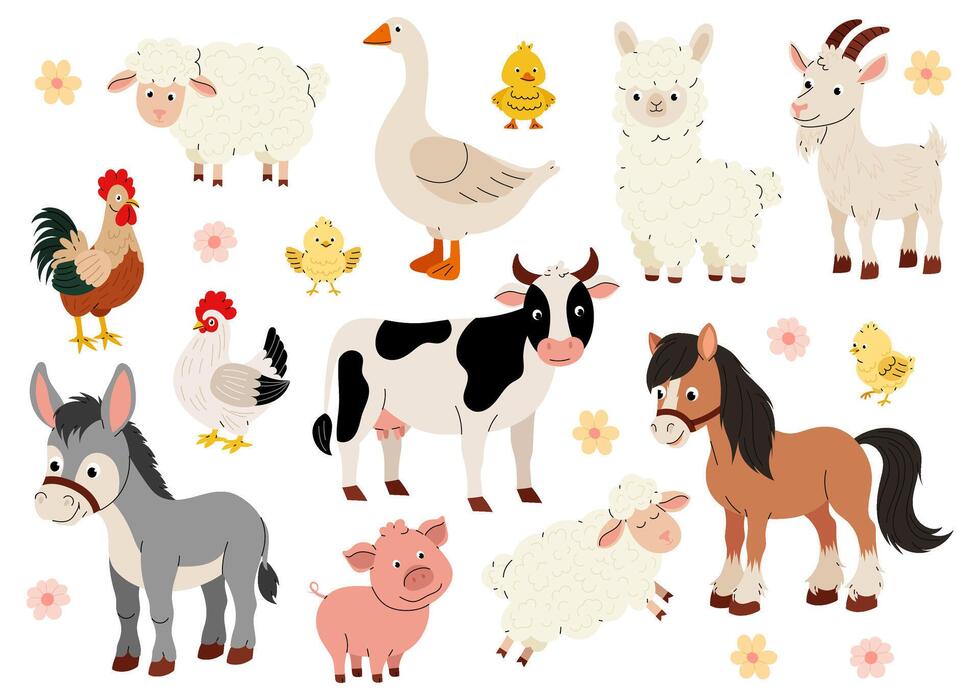 Farm Animals Clipart Vector Art, Icons, and Graphics for Free Download
