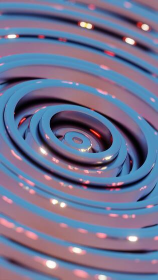 Abstract Concentric Circular Pattern With Reflective Metallic Surface