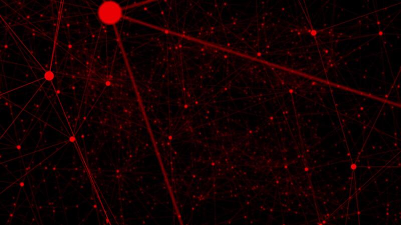 Red Color Simple Web Like Structure Mesh Pattern With Cyberspace Plexus 7308