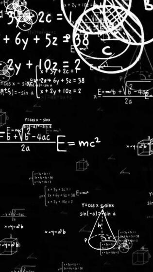 Math Science Formula Mathematic Equation Calculation Thinking Loop Endless Animation Black And