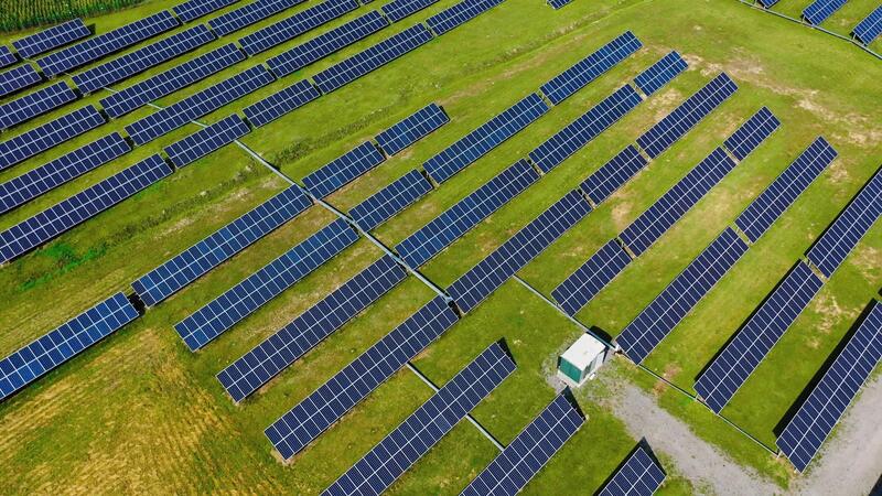 Drone flight over solar panels field. Aerial drone point view of ... Drone flight over solar panels field. Aerial drone point view of ...