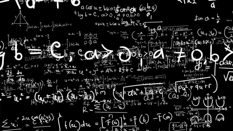 Mathematical Formula Animation On Black Background Animated