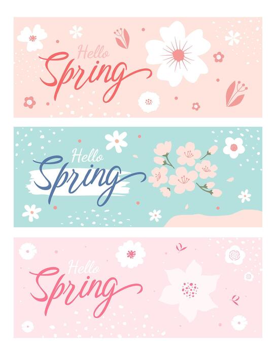 Spring Flowers Banner Vector Art, Icons, and Graphics for Free Download