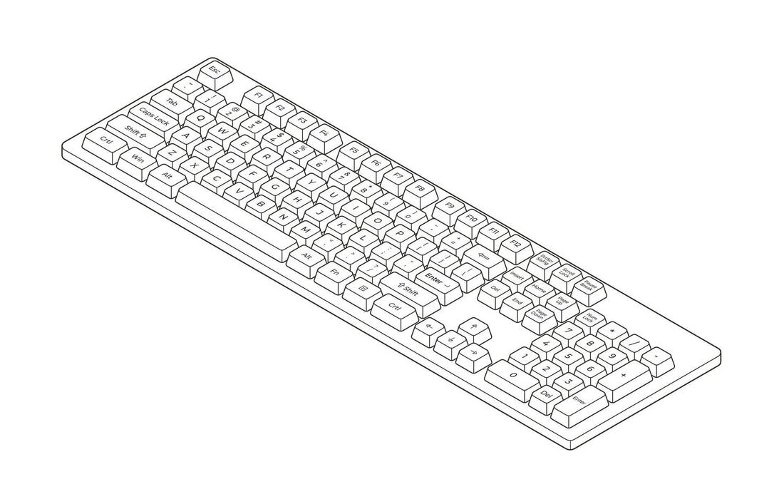 Keyboard Outline Vector Art Icons And Graphics For Free Download