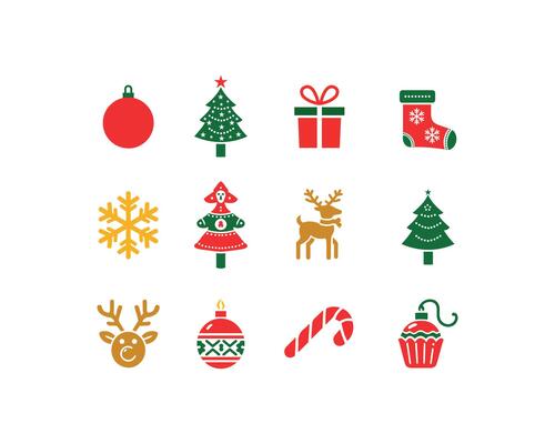 Simple Christmas Icons Vector Art, Icons, and Graphics for Free Download