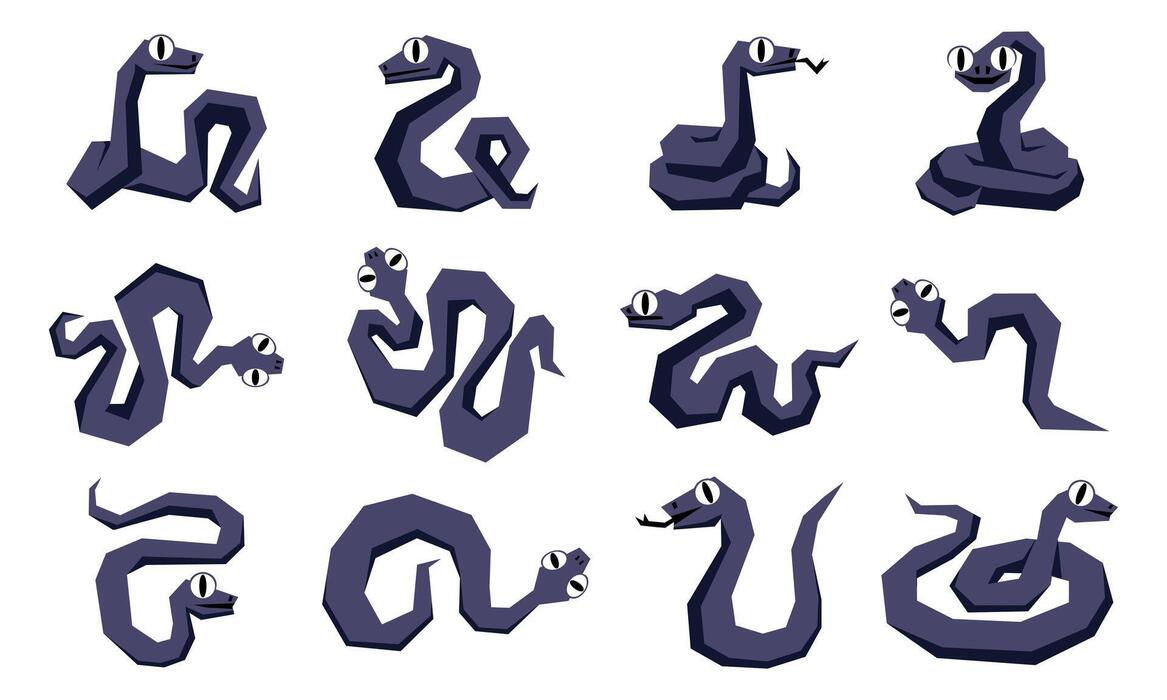 Snake Set Vector Art, Icons, and Graphics for Free Download