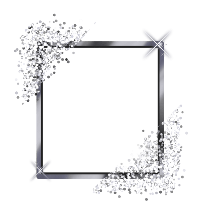 Silver Glitter Frame PNGs for Free Download