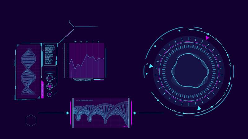 Animated high-tech display for working with data 53330549 Stock Video at Vecteezy
