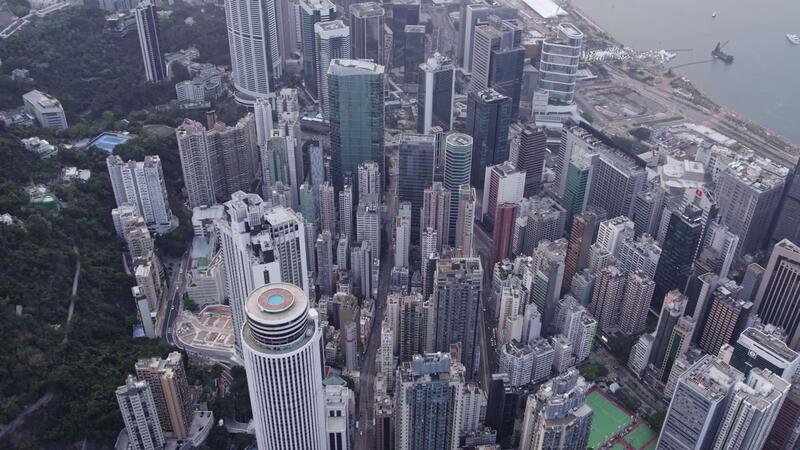 Drone view of a circular building in Hong Kong 53334574 Stock Video at Vecteezy